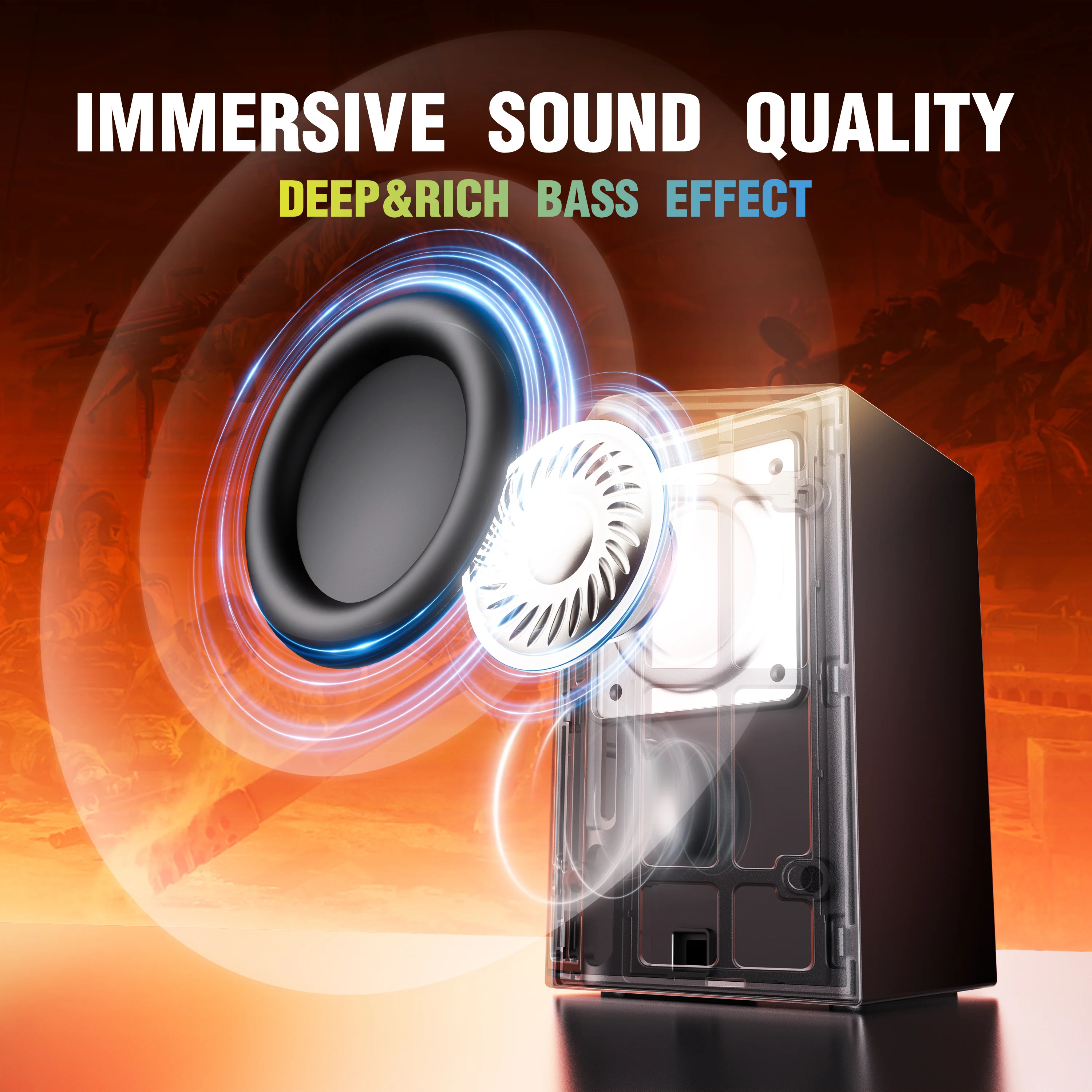 Fifine A20 Outdoor Small Surround Bass Speaker Studio Monitor Gaming ...