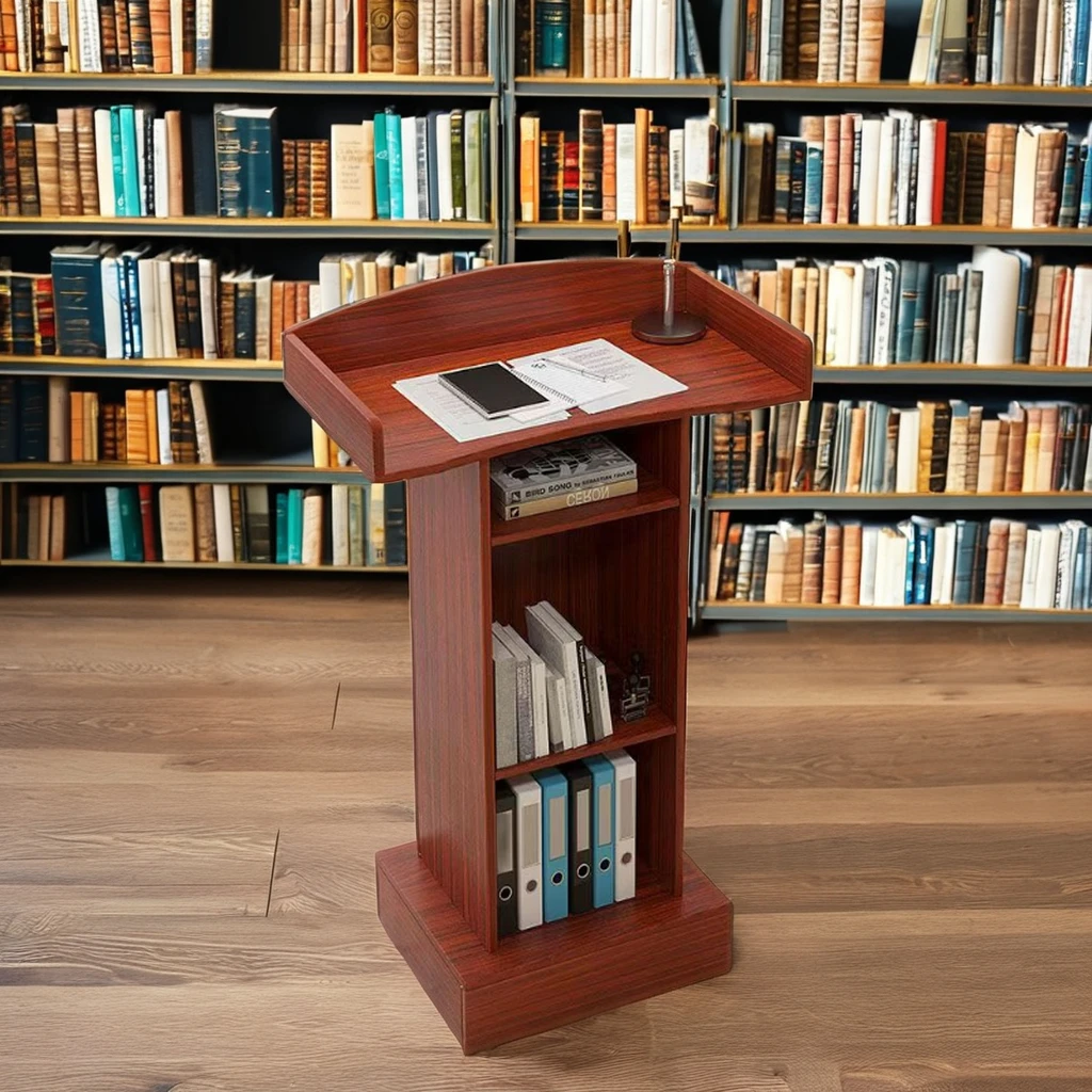 Wooden Church Pulpit Designs with Engraved Cross
