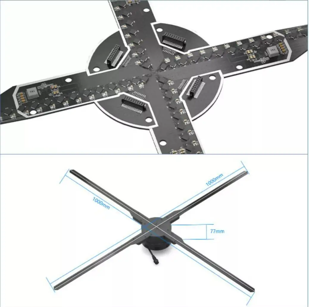 Holographic Fan Projector 3d Hologram Fan 100cm Holographic Led Fan 3d Hologram Display ...