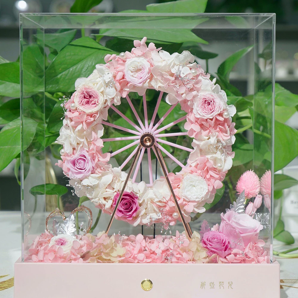 Wholesale Hydrangea and Rose Ferris Wheel Preserved Flower for ...