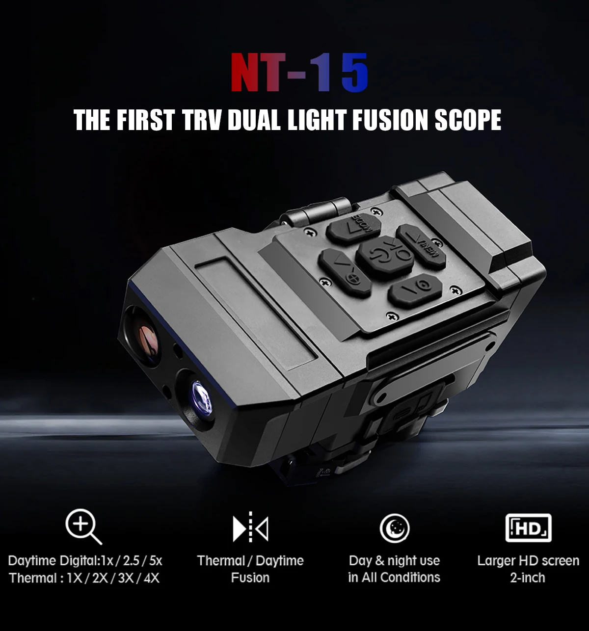 TRV NT15 Thermal Imaging Scope for Hunting - 2K Sensor, Video Rec, WiFi ...