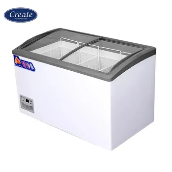 China Supplier Commercial Glass Top Sliding Doors Chest Freezer Ice ...