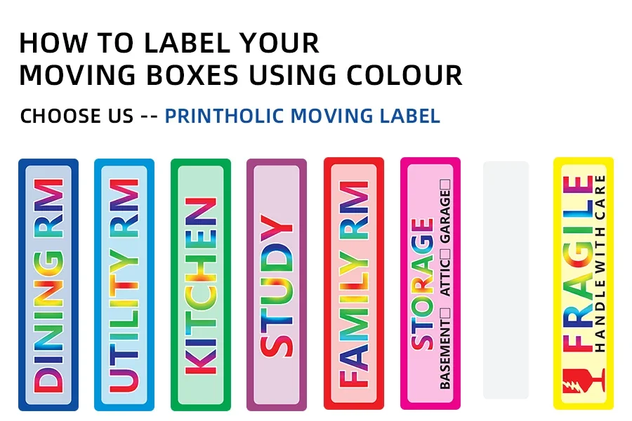 Count Large Removable Moving Labels - 16 Color Coded Home Moving 600 ...