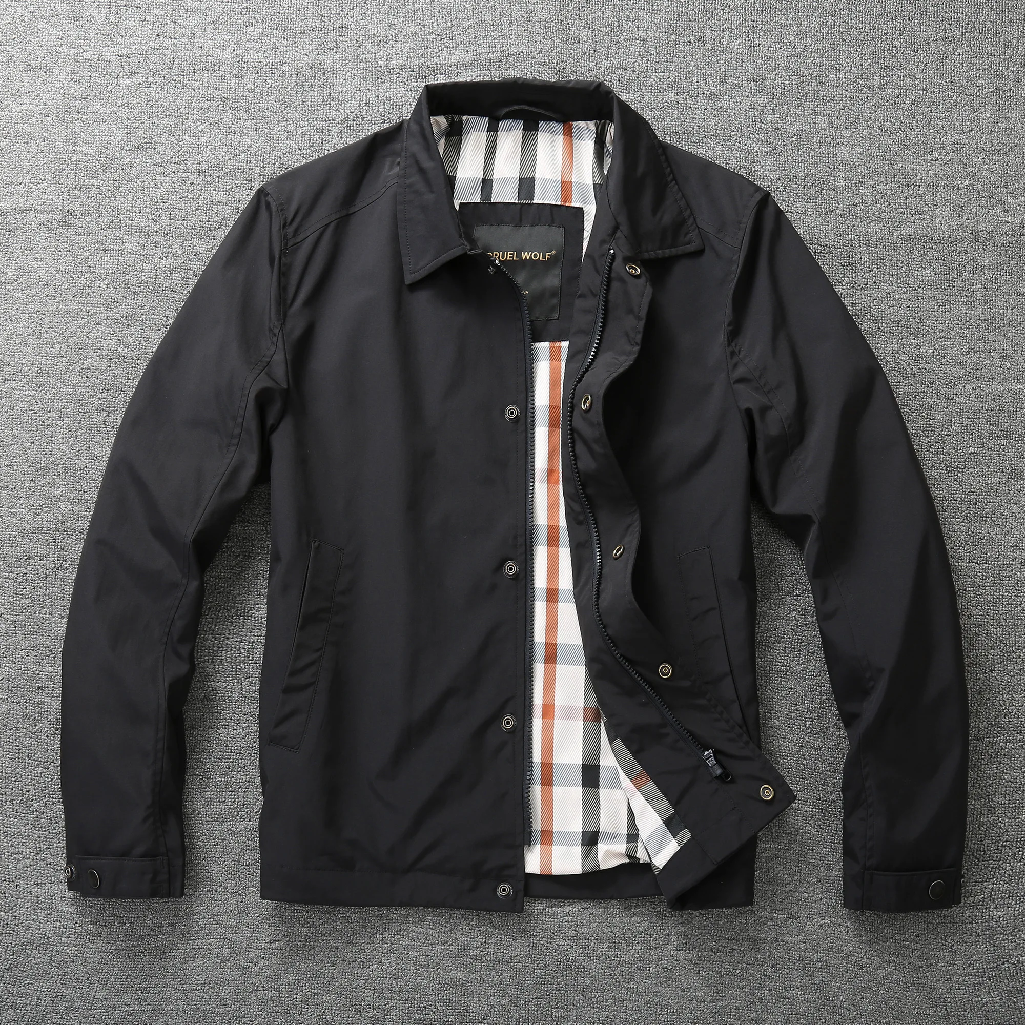 Fashion Mens Windbreaker Jacket Coat With Zipper Lightweight Wholesale ...