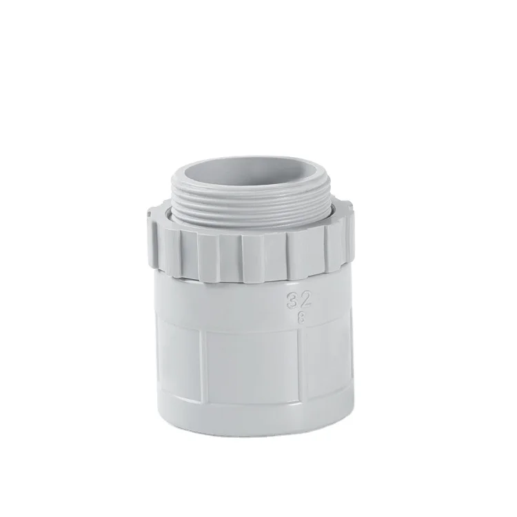 20mm Pvc Electrical Waterproof Flexible Grey Plastic Screwed Adapter ...