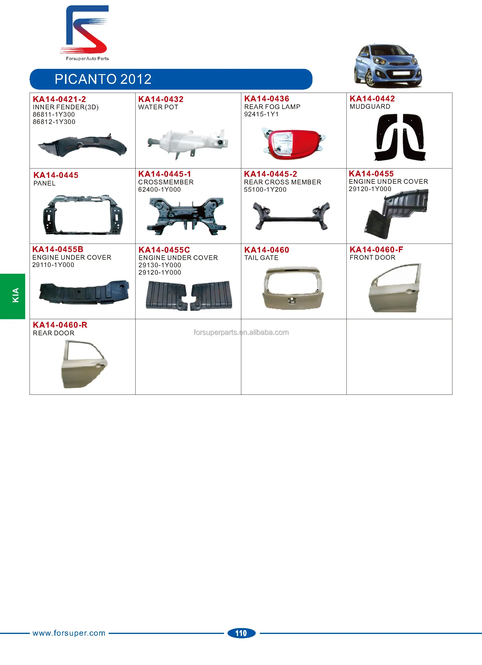 86511-1Y000 Front Bumper for KIA PICANTO 2012 - High Quality