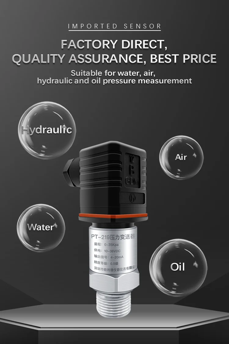 Ould Pt-219 100bar Pressure Transducer 4-20ma Output G1/4" Silicon Pressure Transmitter Sensor ...