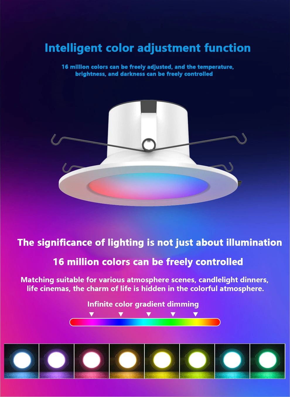 Recessed Commercial Household Ceiling Rgb Led Down Lights Smart Led ...