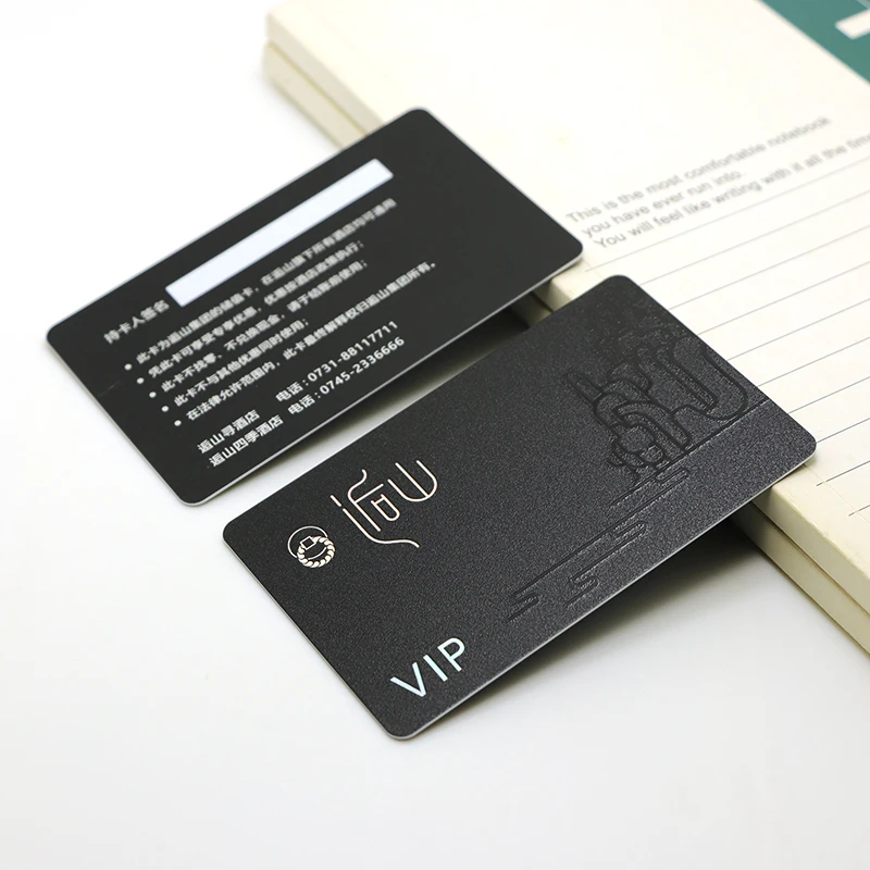 Hot Stamping Gold Laser UV Frosted Black PVC VIP Membership Card Offset ...