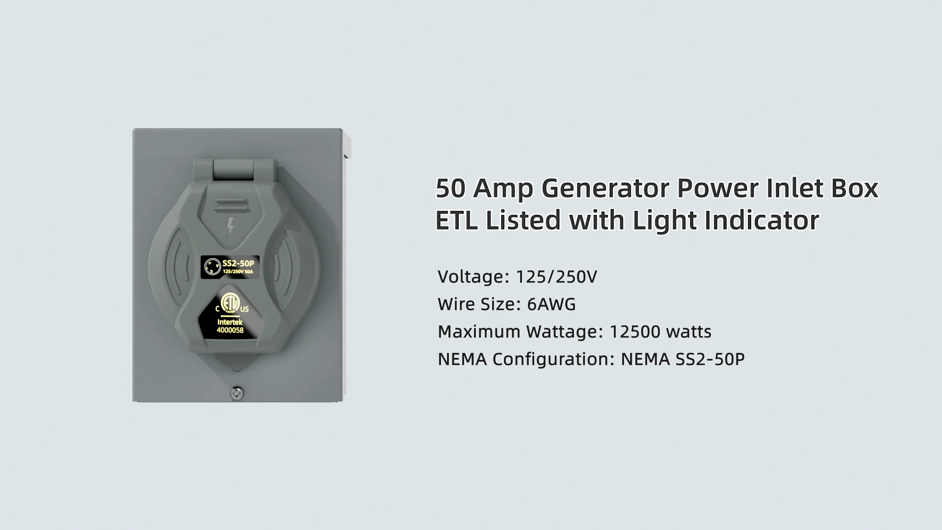 50 Amp Electrical Outlet Box 3 Prong Nema Ss2-50p Power Outlet Box ...