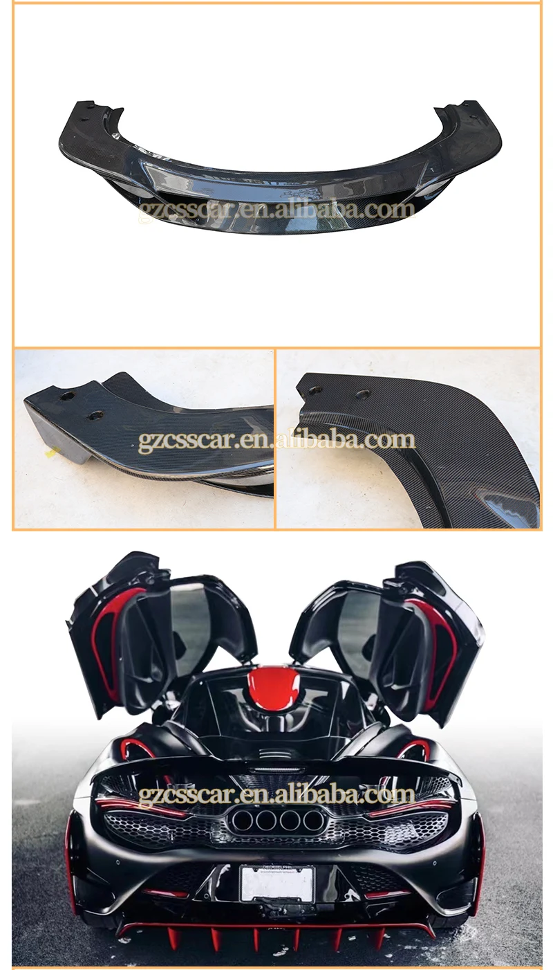 For Mclaren 720s Upgrade To 765lt Style Carbon Fiber Front Rear Bumper ...
