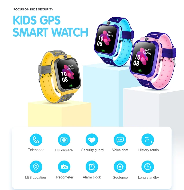 E02 Waterproof Kids Watch Smart Watch Sos Anti-lost Lbs Tracking ...