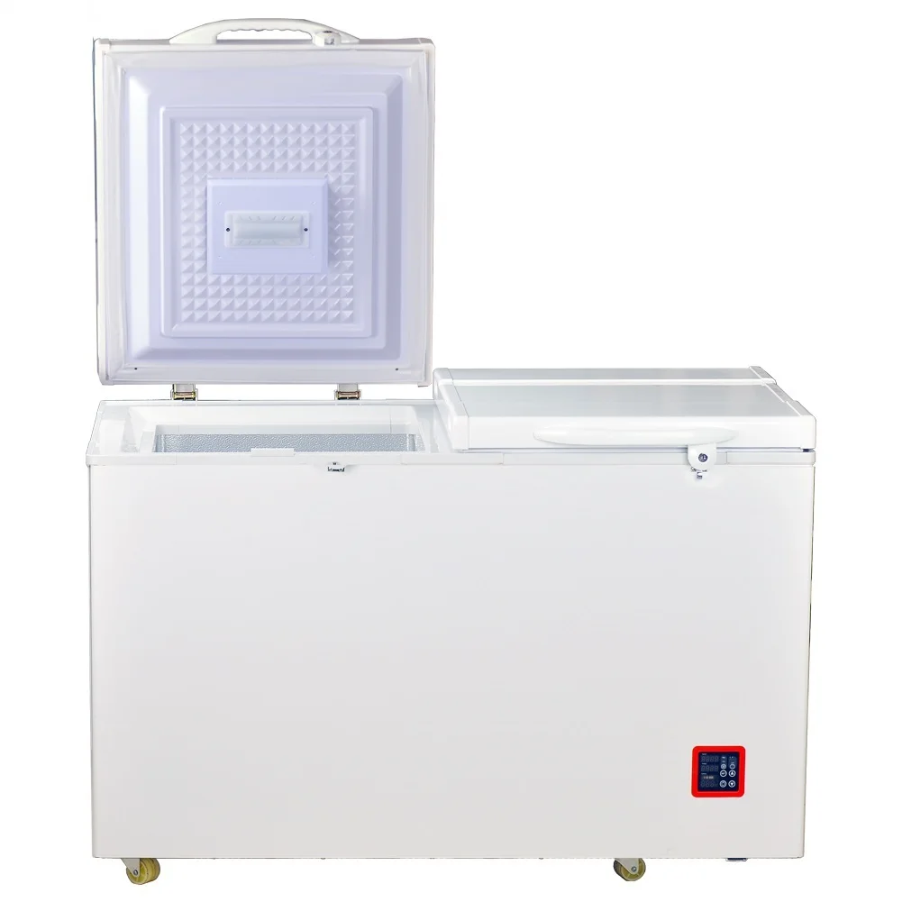 Smad Double Solid Door DC Solar Powered Chest Deep Freezer