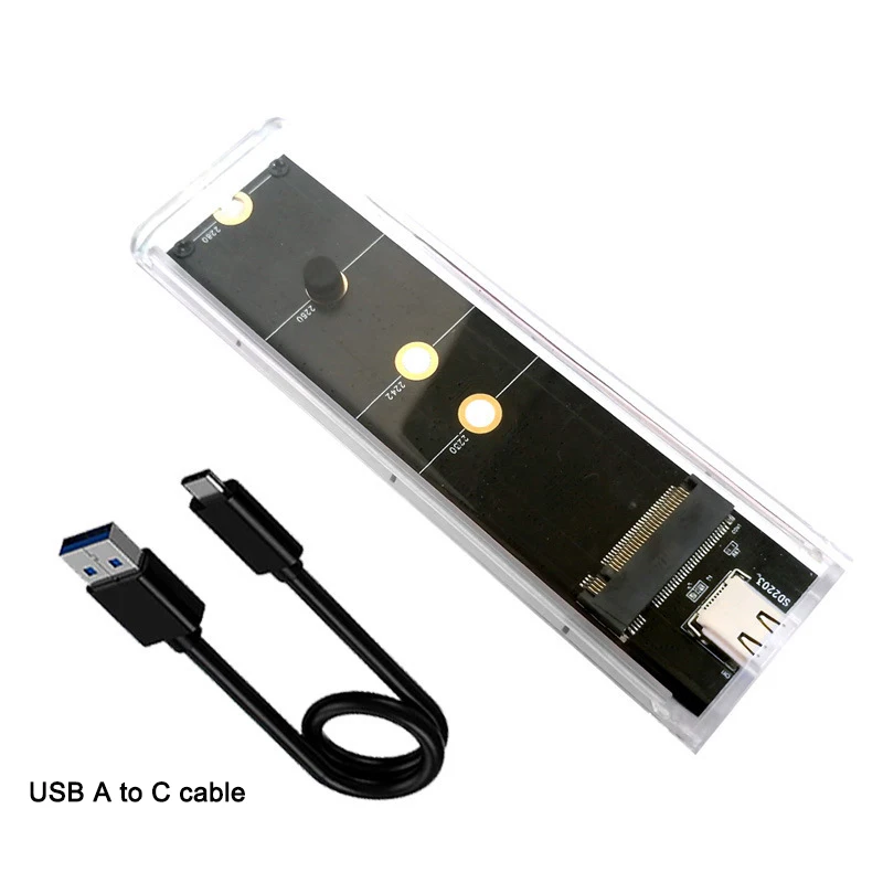Portable Transparent NVME M2 SSD Case M.2 to USB3.1 Type-C 10Gbps M-key ...