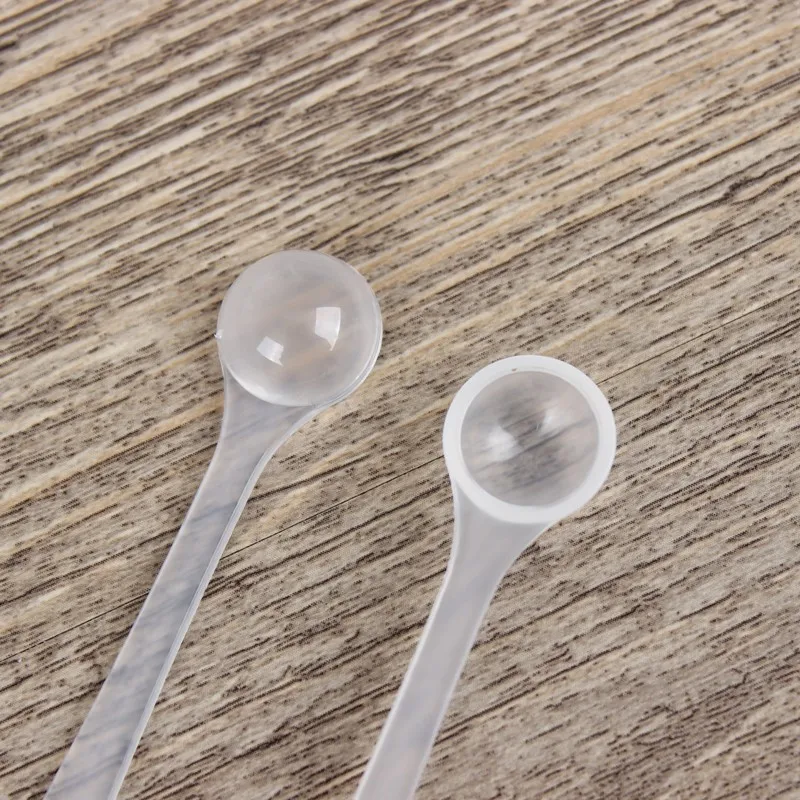 0.5ml 0.25g Pp Round Disposable Teaspoon White Transparent Plastic ...