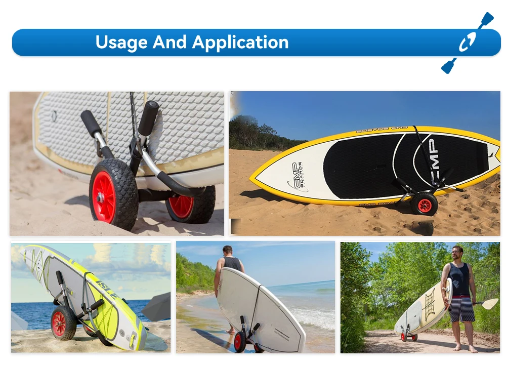 Aluminum Collapsible 2 Boards Transport Stand up Paddle Board Trolley ...