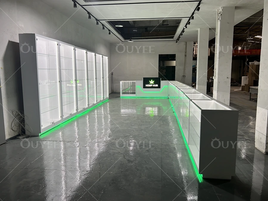 Custom Shop Design Cabinets - Eco-Friendly Smoke Shop Displays