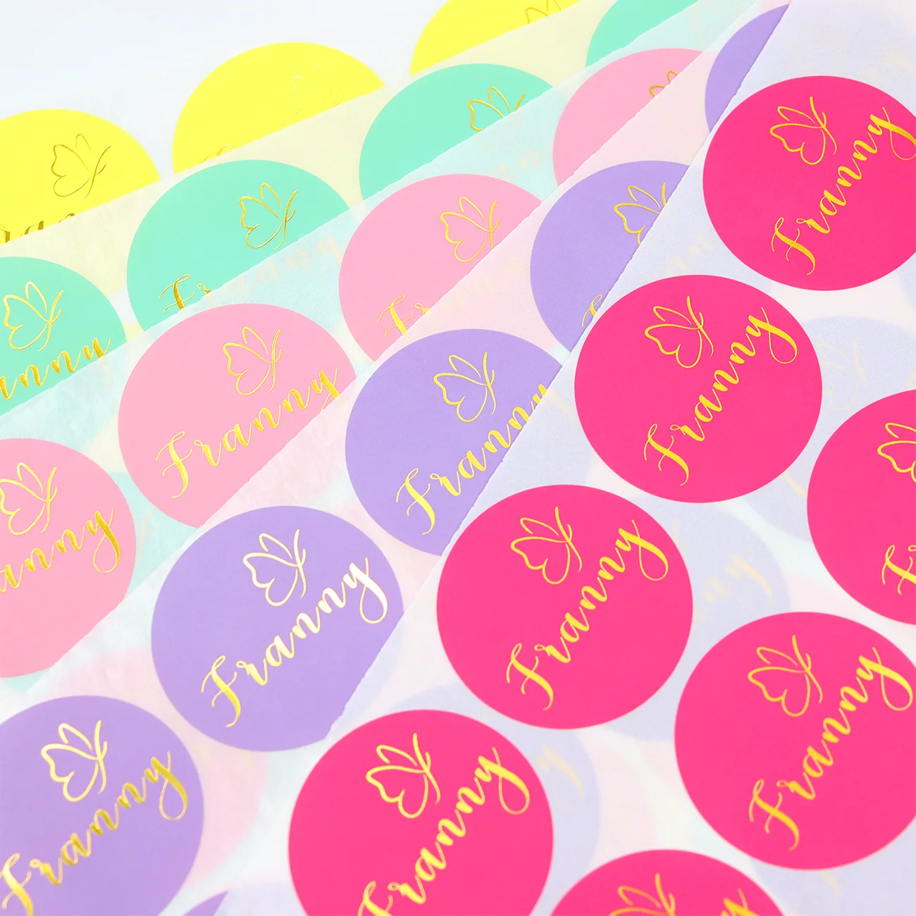 Customized Transparent Logo Label Self-adhesive Gold Foil Water-proof ...