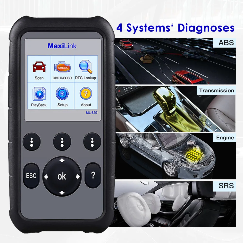 Autel Maxilink Maxilink Ml329 Abs Airbag At Engine Code Reader Scanner ...