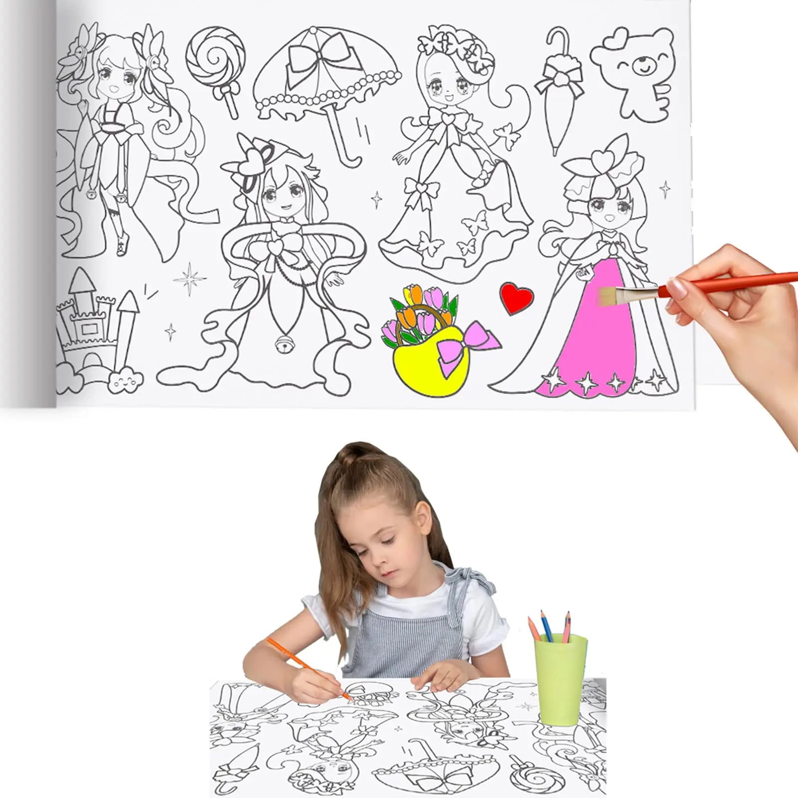 Coloring Roll for Kids Sticky Coloring Poste for Toddlers,Drawing ...