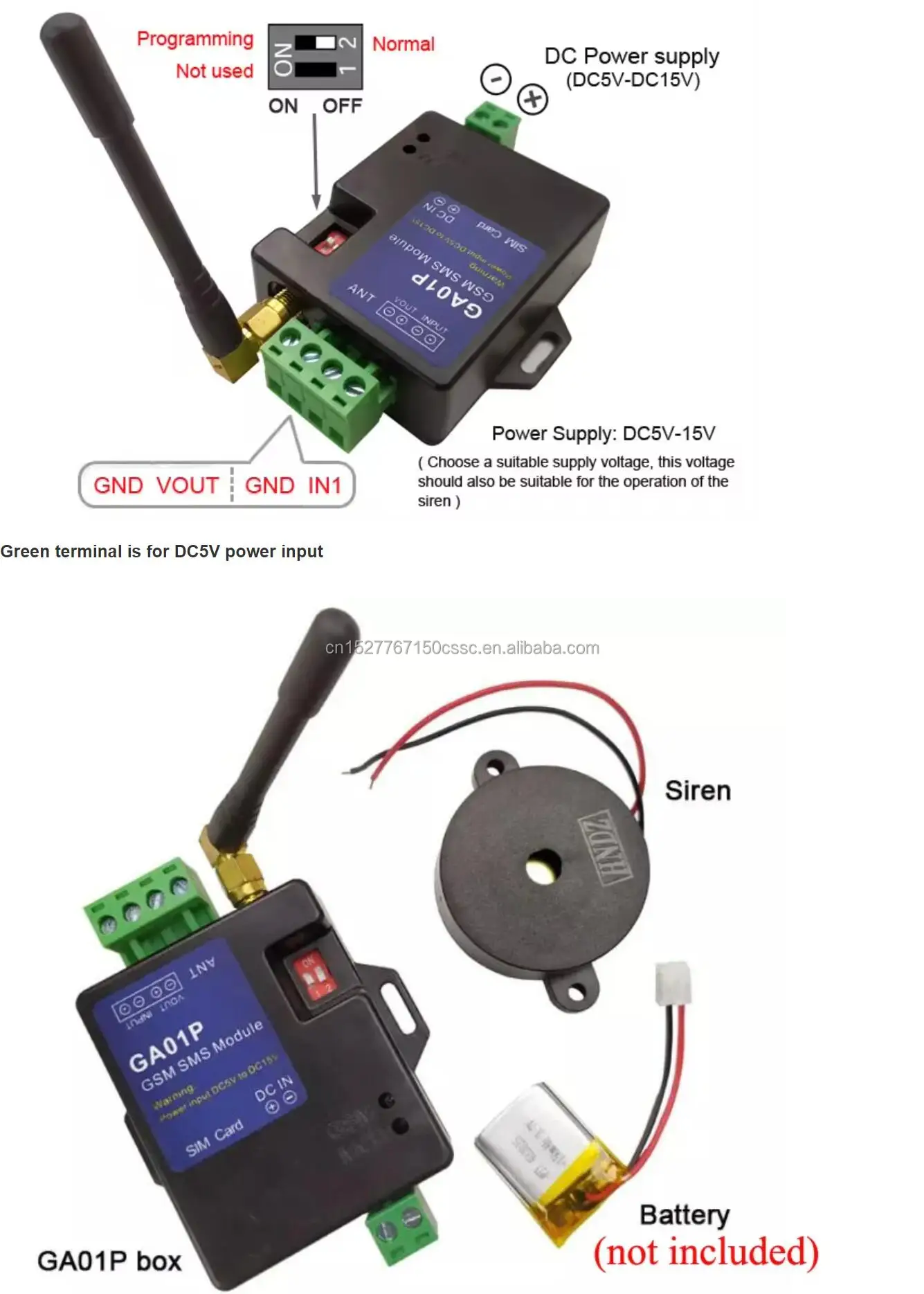 Ga01p Economical Gsm Power Off Power Failure Alarm With Single Input ...