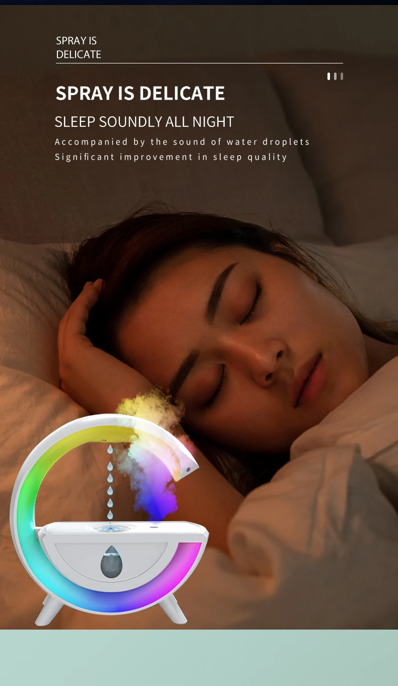 Anti Gravity Air Humidifier 350ml Desktop 7 Colors Light Ultrasonic ...