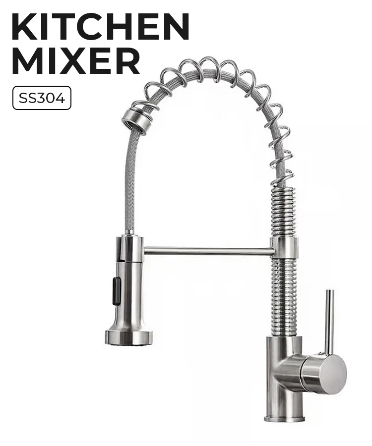 Latest Design 2022 Designer Bath Kitchen Taps Spring Single Handle Pull ...