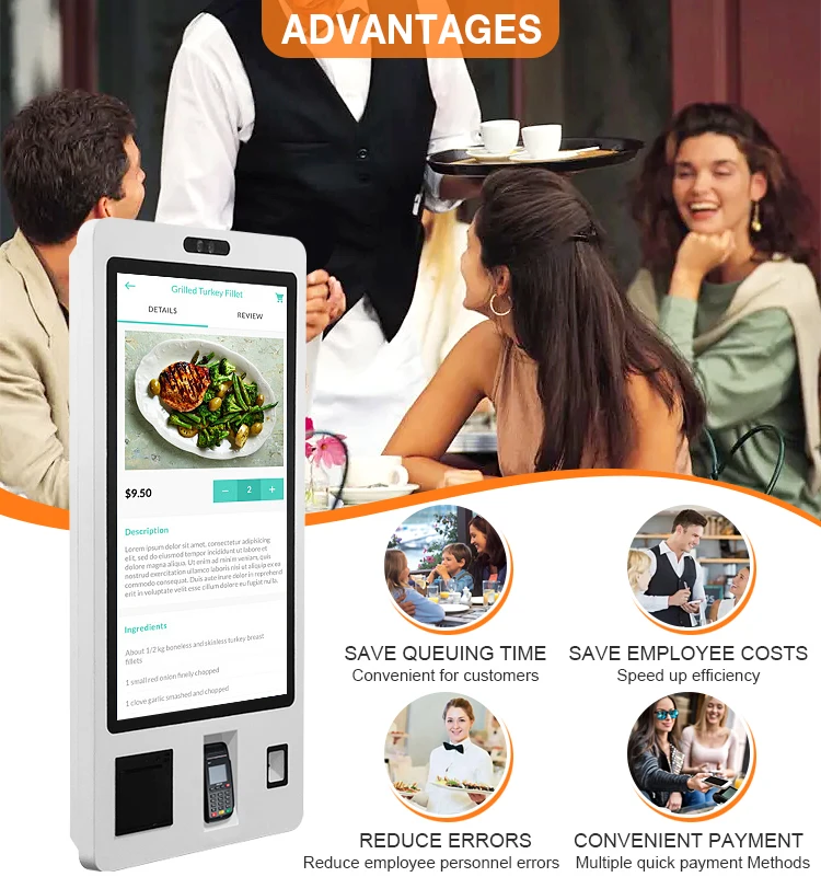 Big Promotion Restaurant Food Menu Ordering Kiosk 24inch
