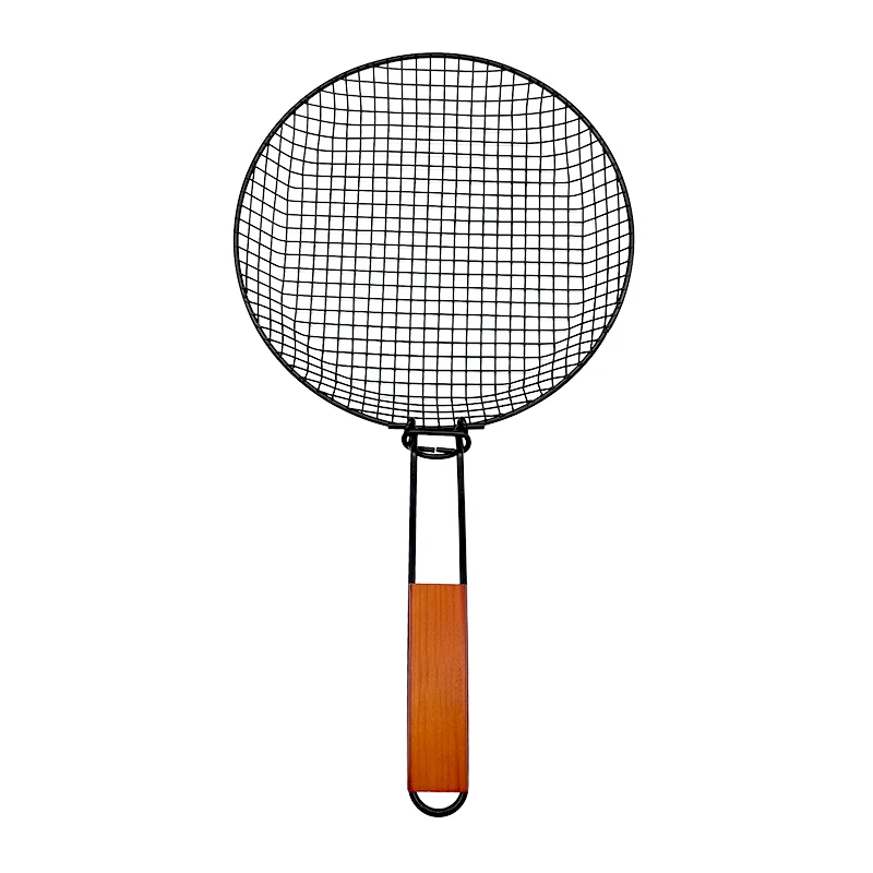 Portable Round Non-stick Bbq Grill Mesh Pan Basket For Frying Chapati ...