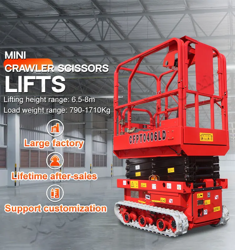 Mini Self Propelled Scissor Lift On Tracks Rough Terrain Platform - Buy ...