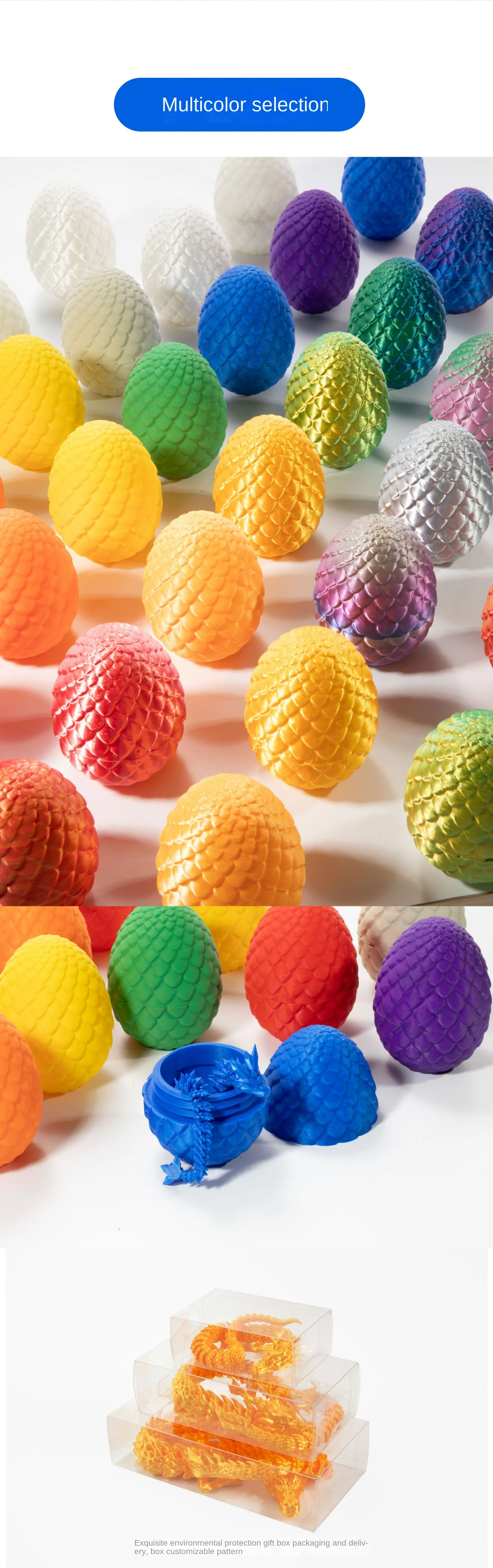 Creative 3d Printing Gem Chinese Dragon Egg Custom Easter Decoration ...