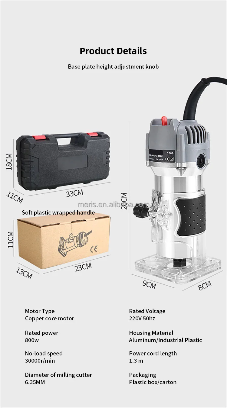 800W Compact Wood Router Tool - Perfect for DIY Projects