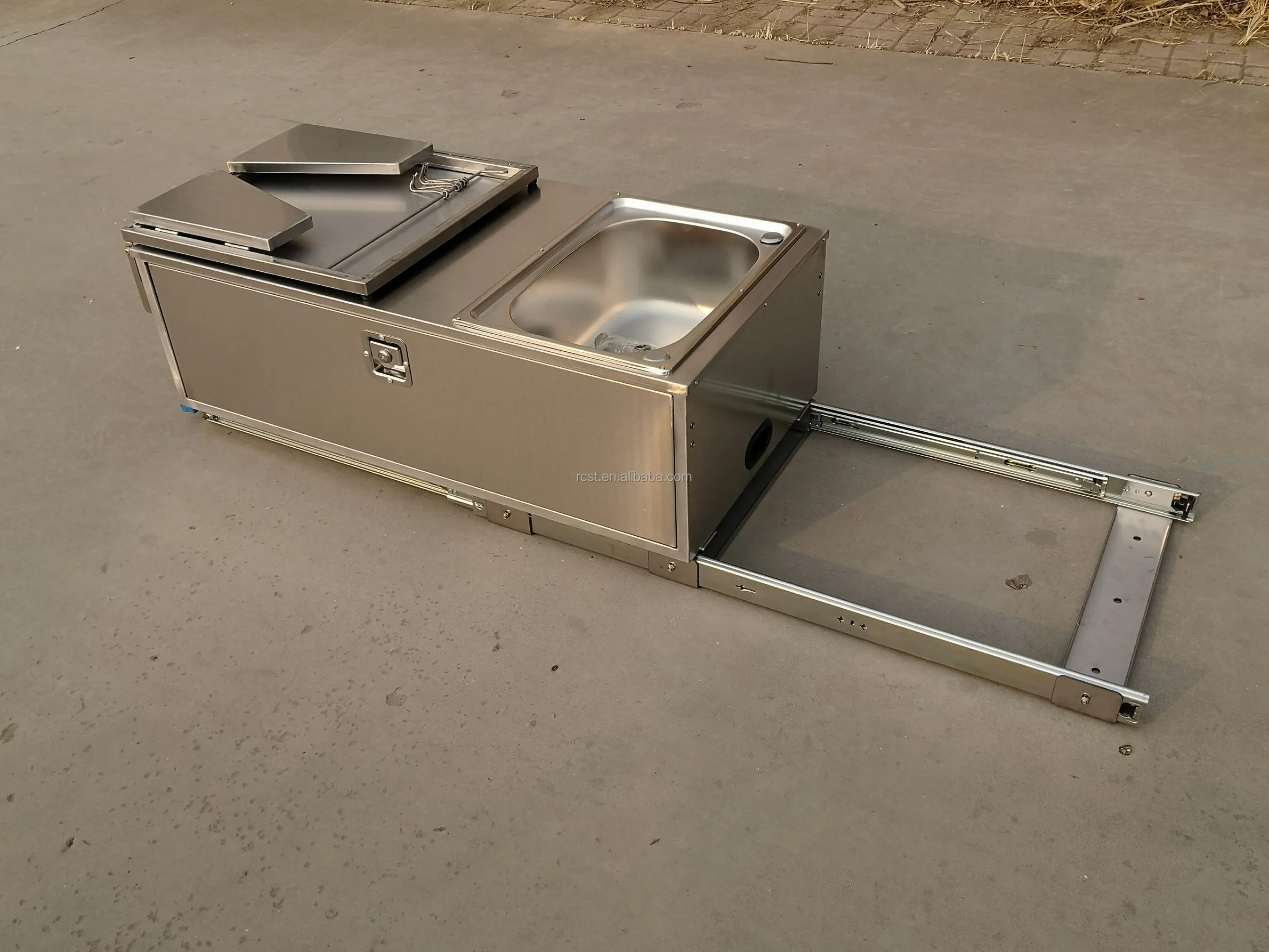 Stainless Steel Caravan Slide Out Kitchen Sink Bench Camper Trailer Kitchen