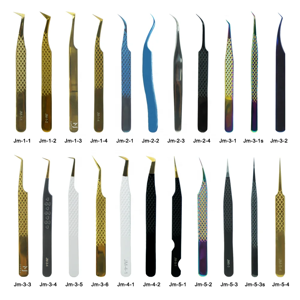 Tweezers 90 Degree For Eyelash With Grip Fiber Tip Private Label Custom ...