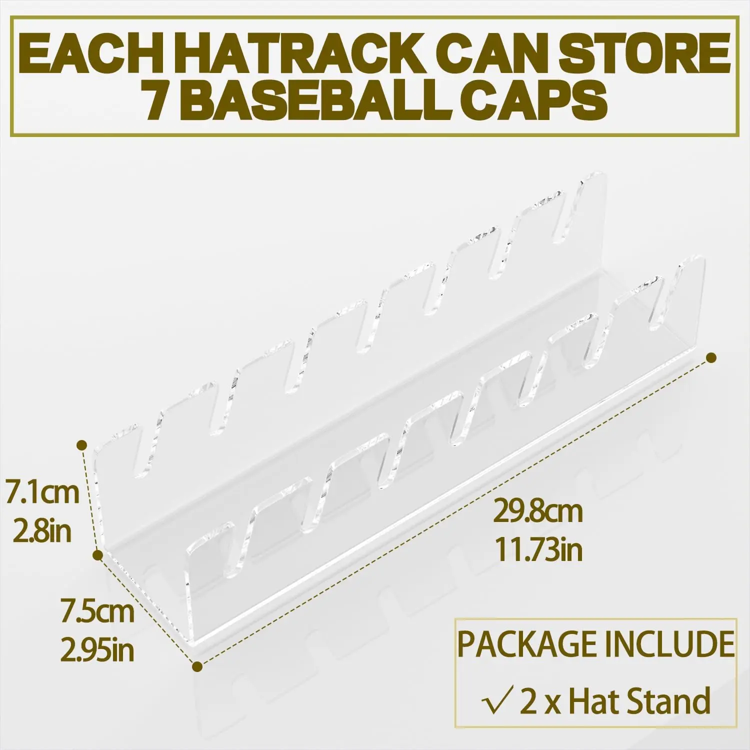 Baseball Cap Display And Storage Rack No Need To Install Acrylic Holder ...