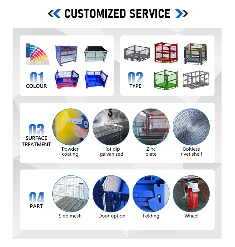 Industrial Logistics Metal Box Container Pallet Forklift