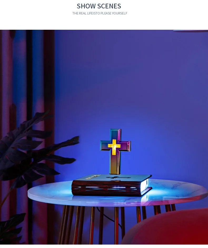 Magnetic Levitation Cross Lamp - Colorful LED Art Decor