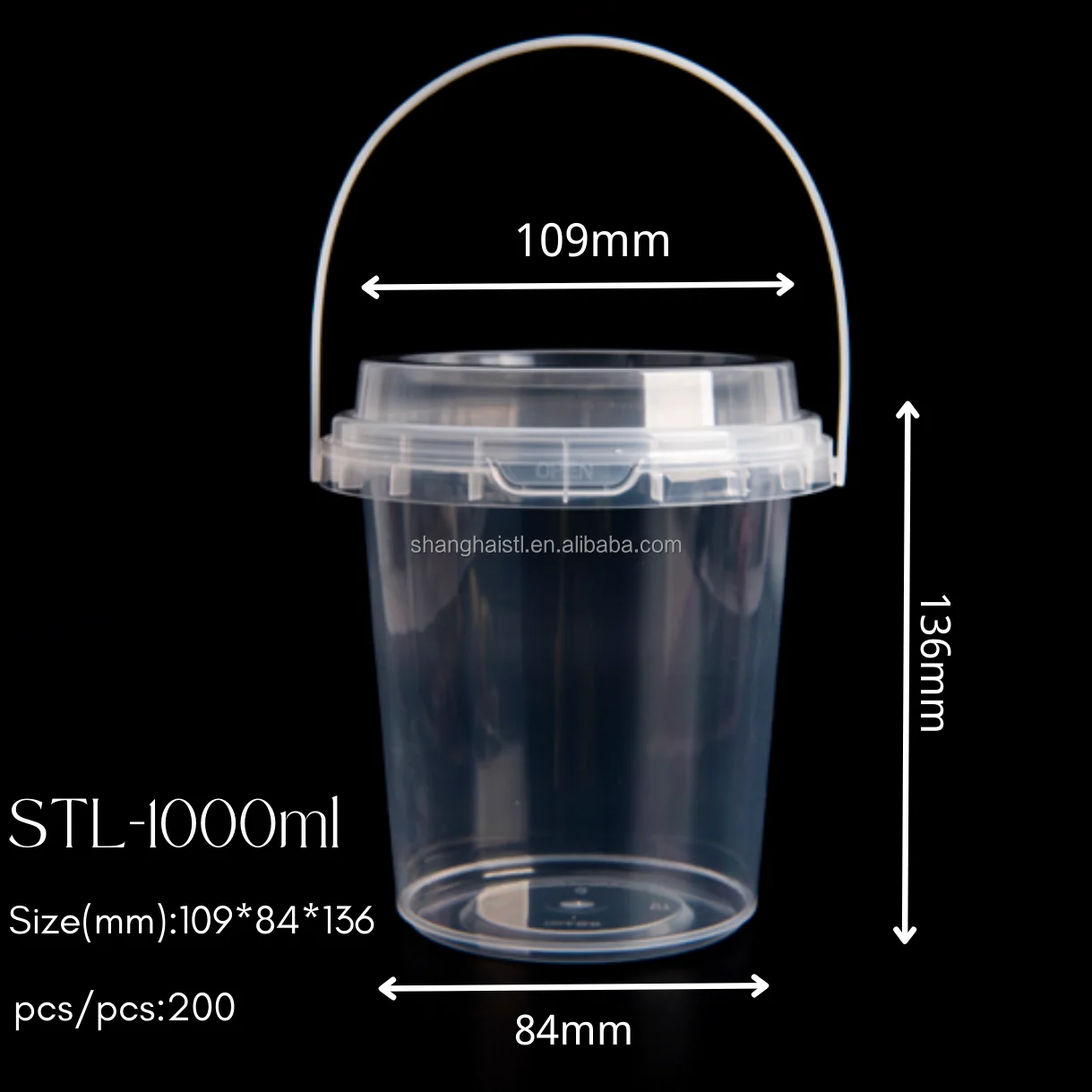 24oz 32oz Plastic Drink Cup - Super Big Bucket Fruit Tea