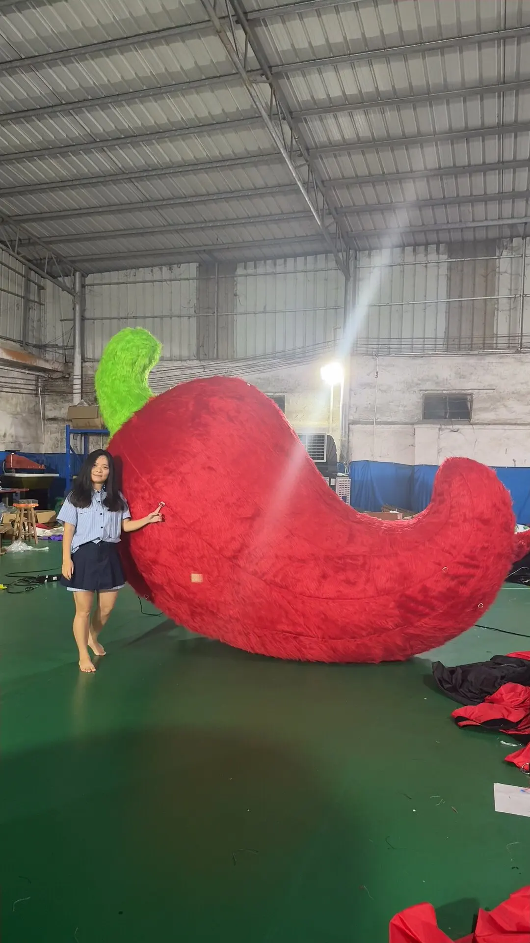 Giant Inflatable Hot Pepper Vegetables Model Large Furry Plush Fluffy ...