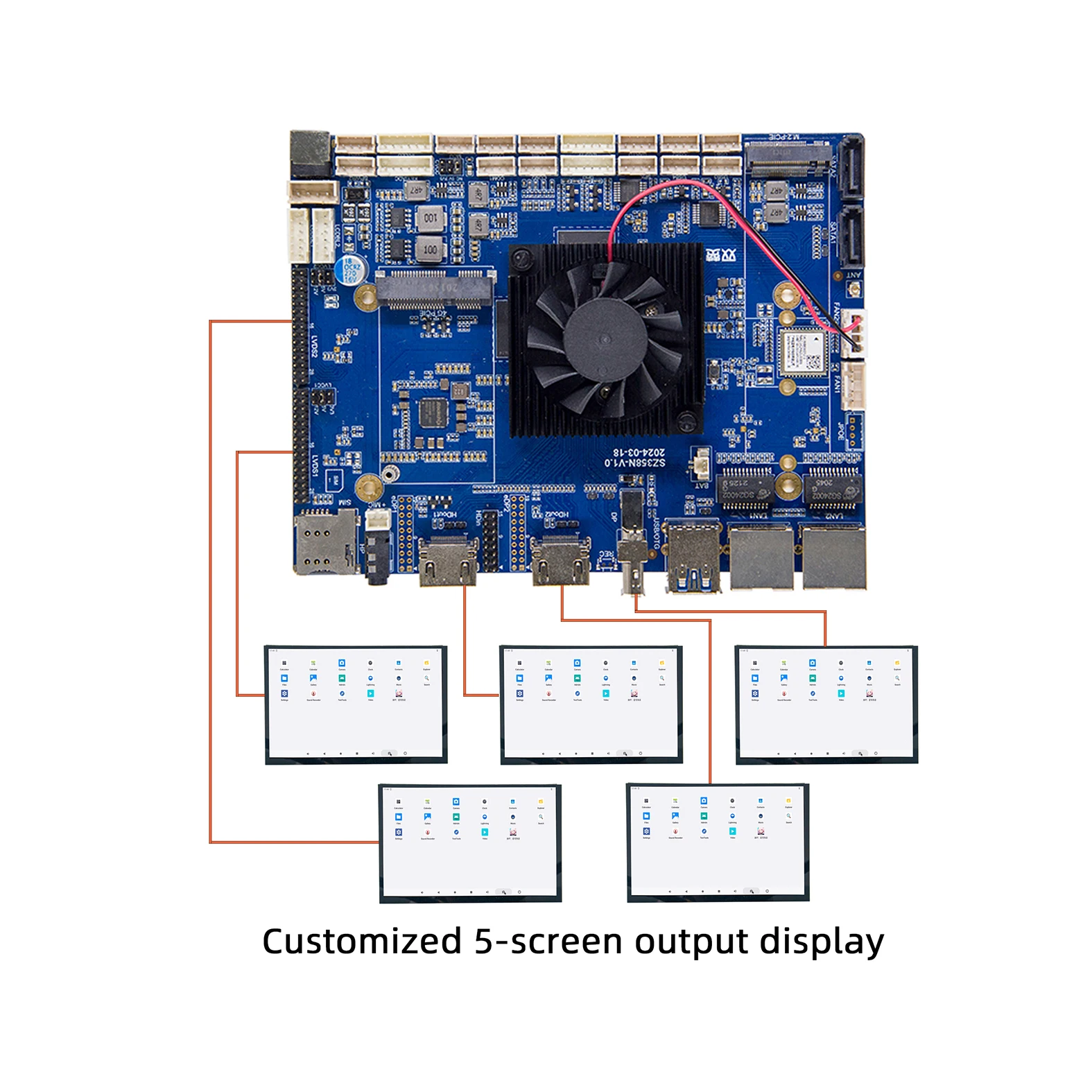 Rk3588 Six Screen Display Game Machine 4K 8K HD Android Mainboard ...