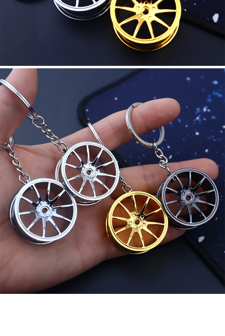 Creative Metal Keychain Gear Hub Brake Disc Shock Absorber Car Keychain ...