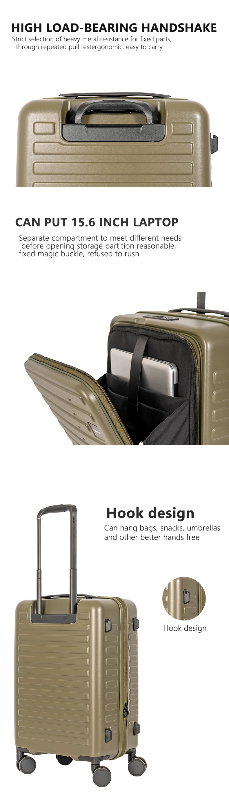 Custom Design Expandable Pc Luggage Carry On Front Pocket Laptop Cabin ...