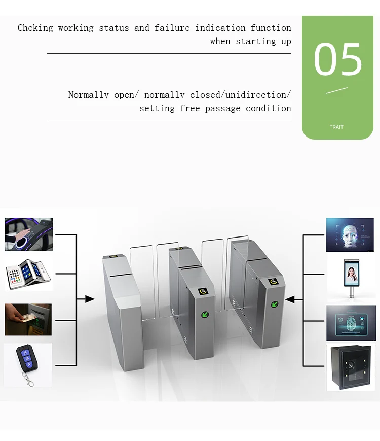 Office Building Entrance Exit Attendance Access Control Swing Gate ...