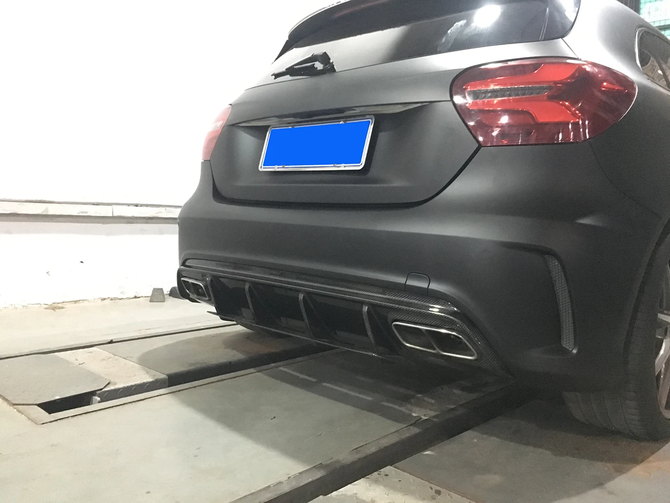 A45 Carbon Fiber Rear Diffuser Spoiler For Mercedes Benz W176 A250 Amg ...