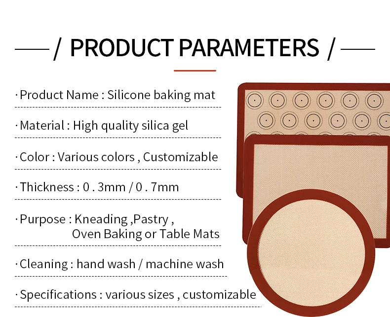 Baking Mat Wholesale Price Custom Heat Resistant Resistant Silicone 3 ...
