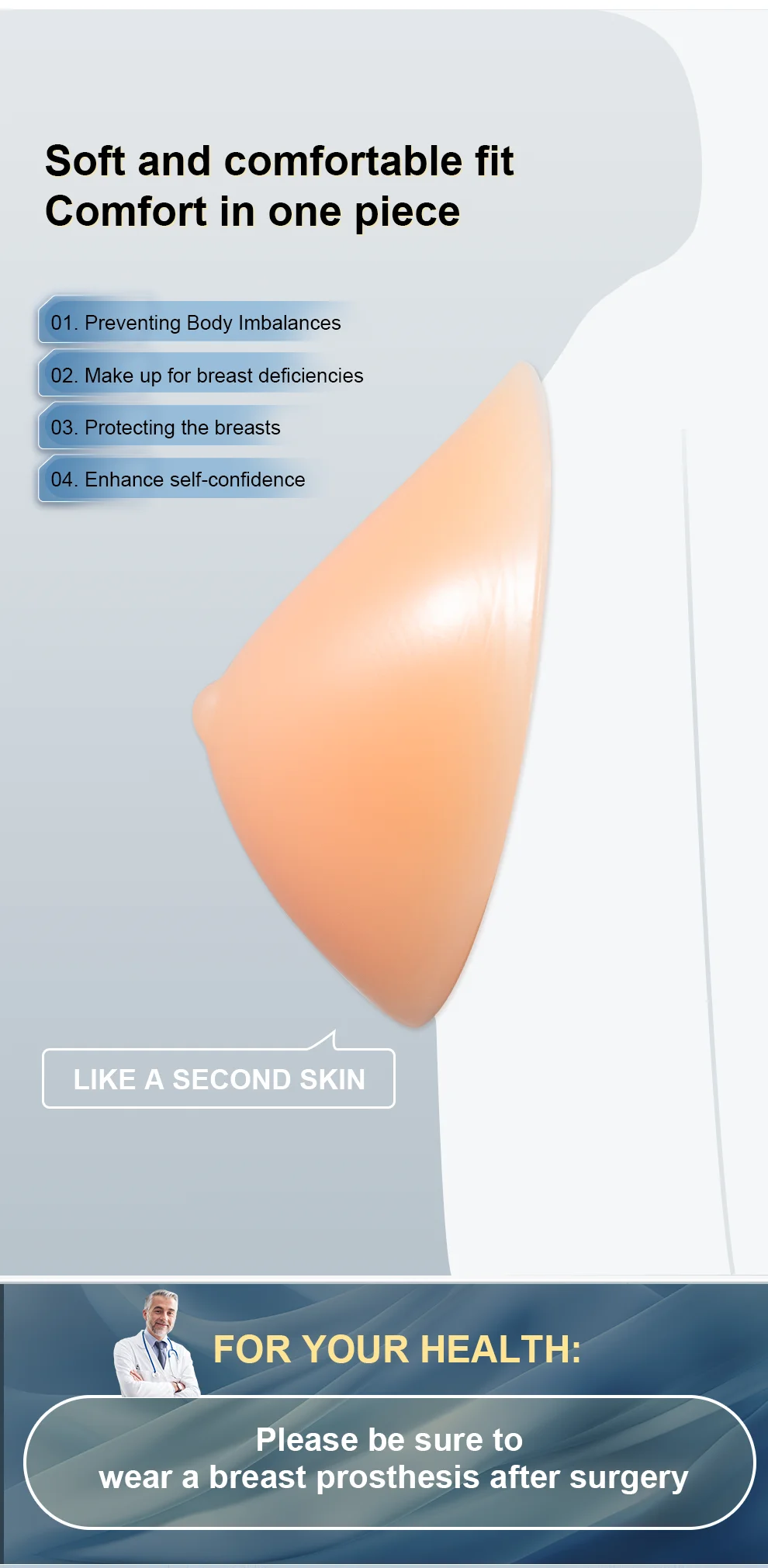 OEM/ODM Wholesale Teardrop Shape 100% Silicone Prosthetic Breast Form ...