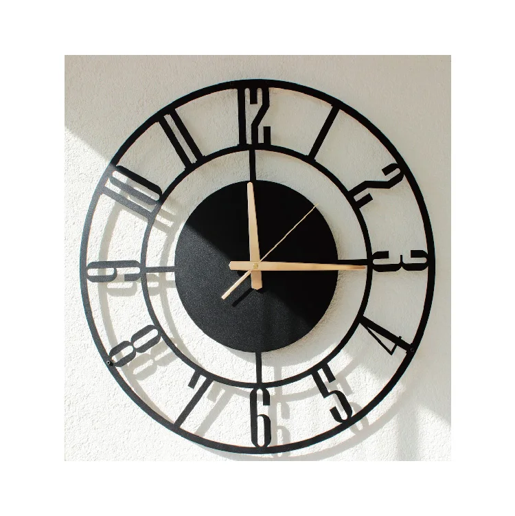 Metal Wall Clock With Latin Numerals,Unique Wall Clocks,Extra Large ...