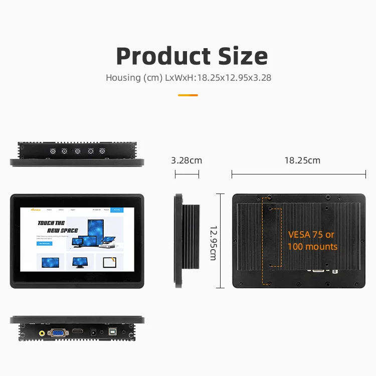 Industrial Display Android Touchscreen Monitor - 7" Frameless