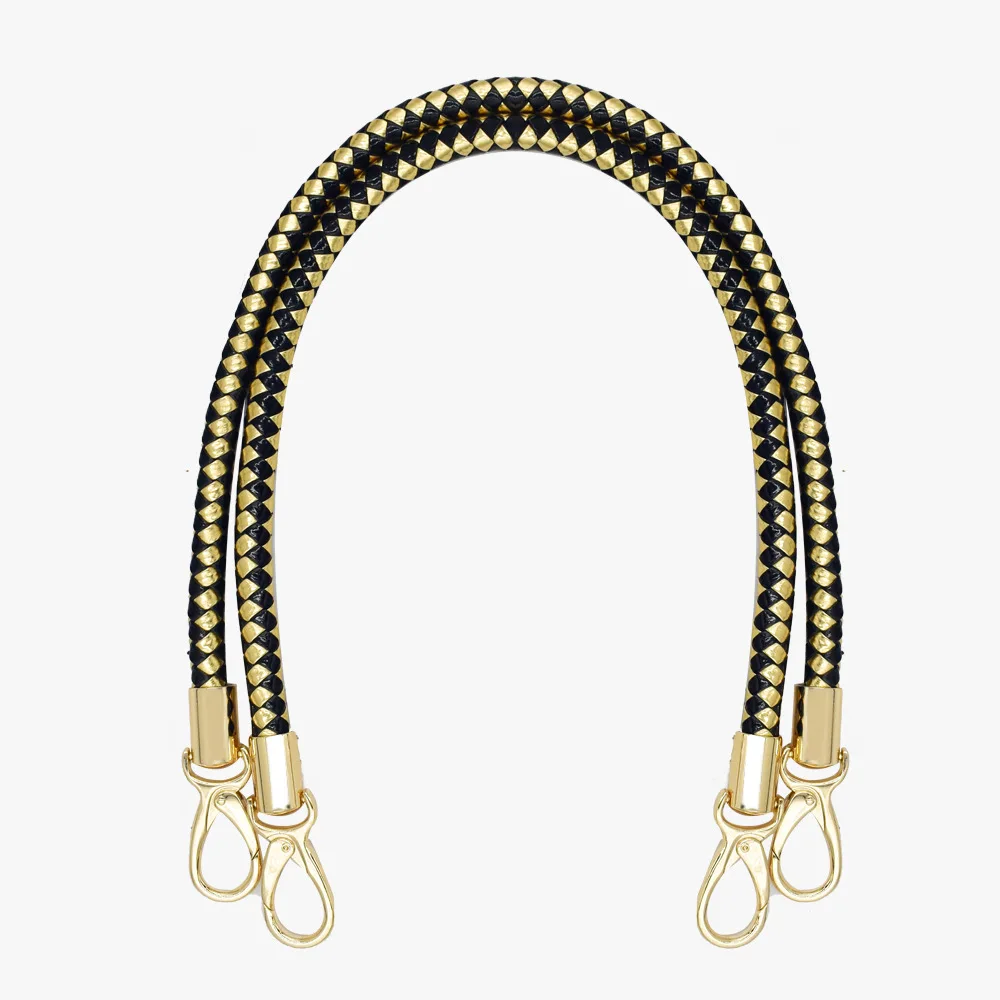PU Leather Braided Rope Bag Handles with Alloy Hooks for Handbag DIY ...