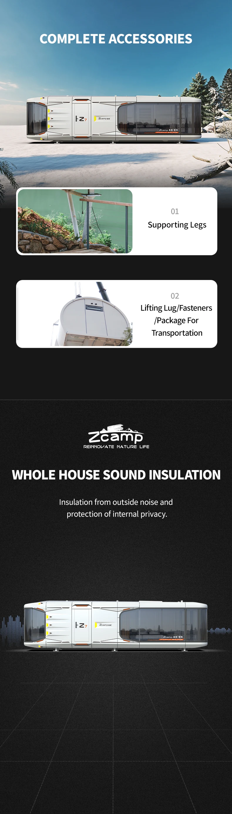 Zcamp Z7 Camping Capsule - Modern Eco-Friendly Prefab House